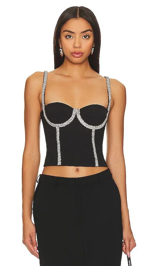 LOVERS AND FRIENDS Cecilia Bustier Top - Black