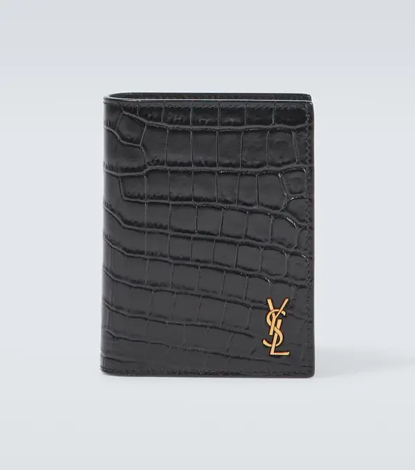 Saint Laurent Cassandre Leather Wallet - Black