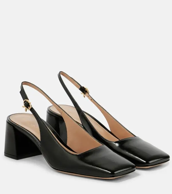 GIANVITO ROSSI Freeda Leather Slingback Pumps - Black