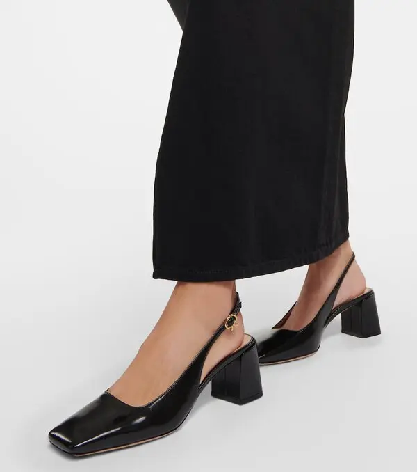 GIANVITO ROSSI Freeda Leather Slingback Pumps - Black