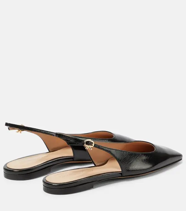 GIANVITO ROSSI Freeda Leather Slingback Flats