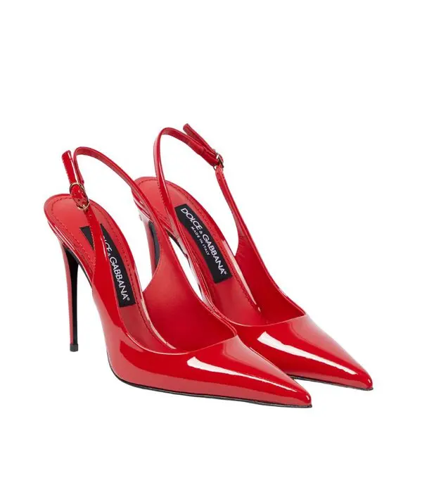 Dolce & Gabbana Dg Patent Leather Slingback Pumps - Red