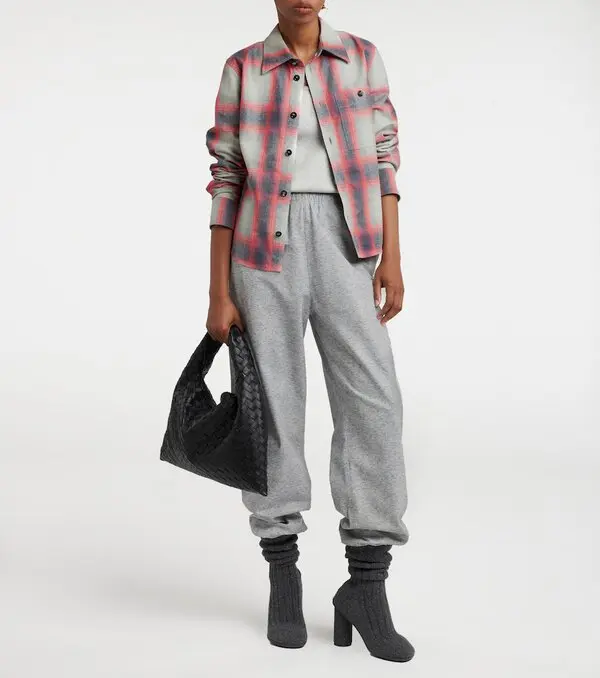 Bottega Veneta Trompe L'oeil Leather Sweatpants - Grey