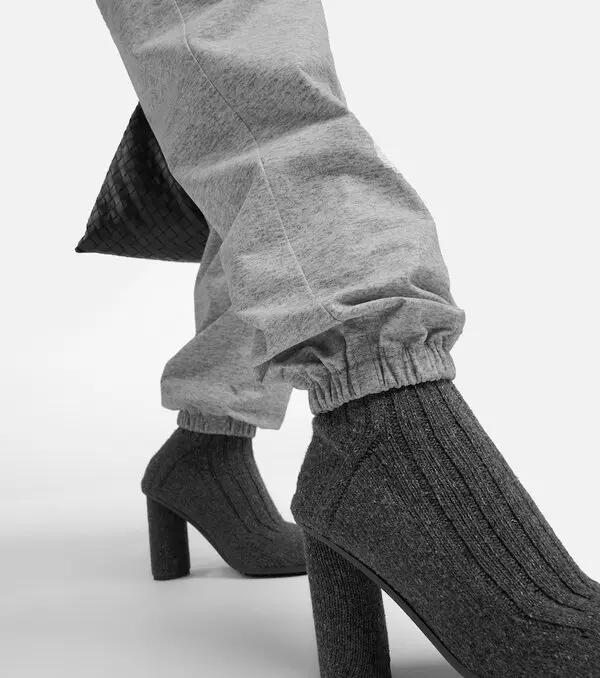 Bottega Veneta Trompe L'oeil Leather Sweatpants - Grey