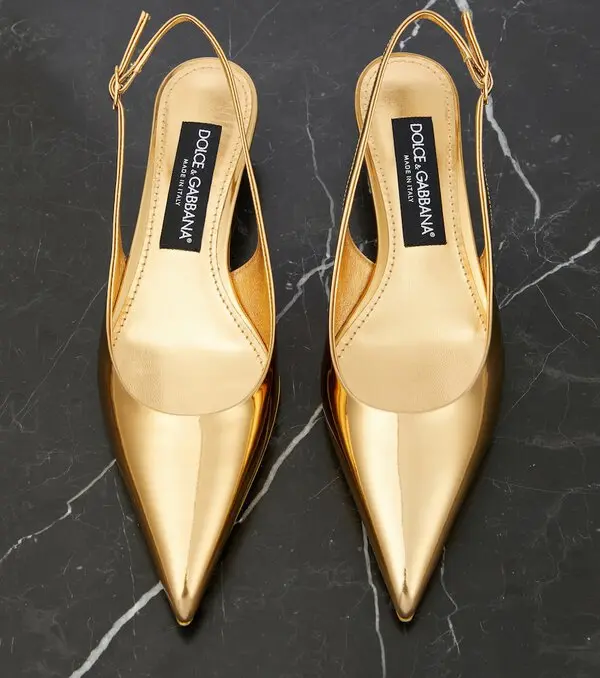 Dolce & Gabbana Metallic Slingback Pumps