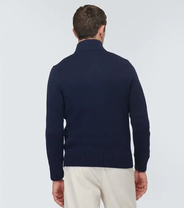 Polo Ralph Lauren Logo Cotton Half-zip Sweater - Blue