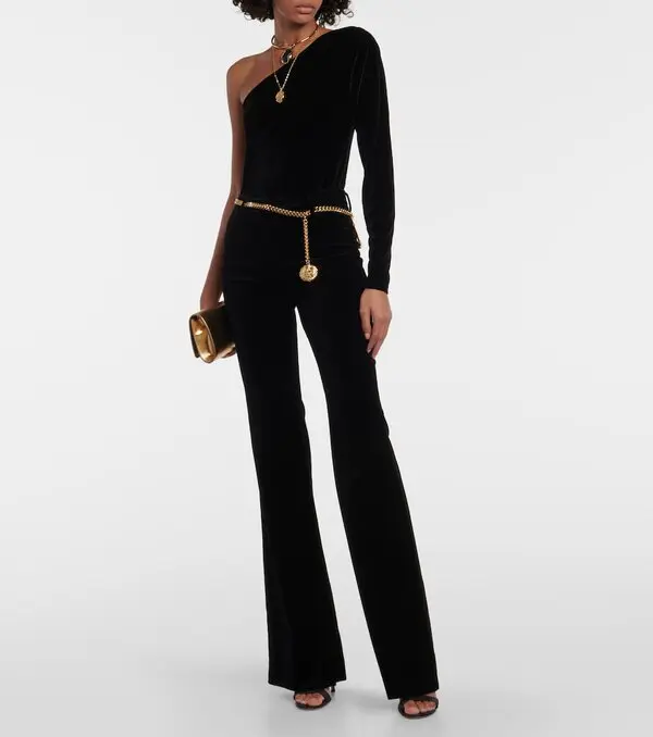 Polo Ralph Lauren One-shoulder Velvet Top