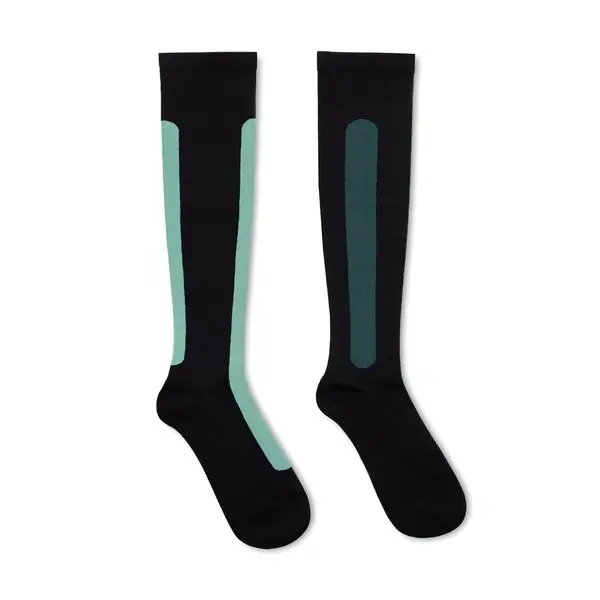OSTRICHPILLOW Bamboo Compression Knee High Socks - Blue Reef & Caribbean Green
