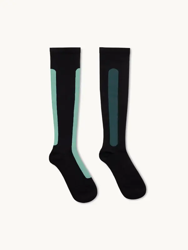 OSTRICHPILLOW Bamboo Compression Knee High Socks - Night Walk