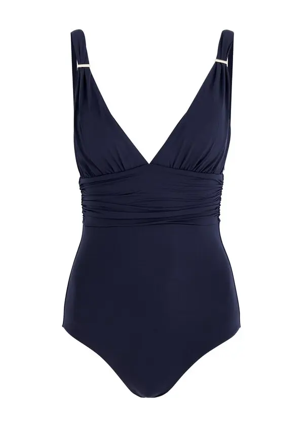 Melissa Odabash Panarea Plunge Swimsuit - Navy
