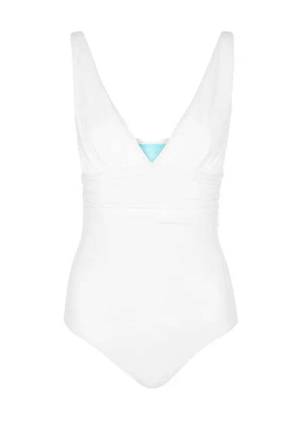 Melissa Odabash Panarea Plunge Swimsuit - White