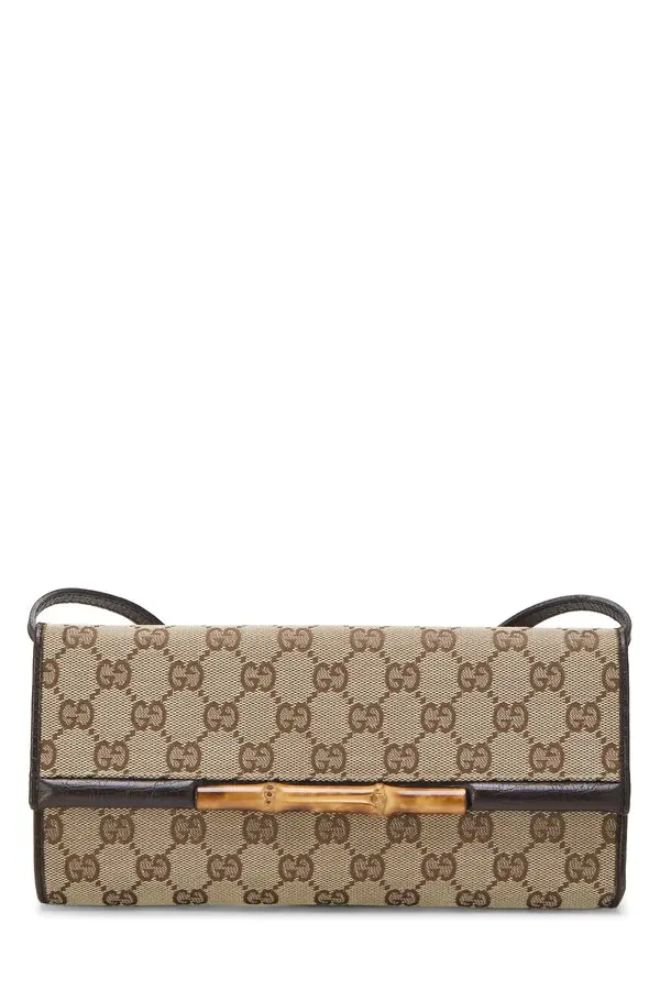 Gucci Original Gg Canvas Bamboo Shoulder Bag