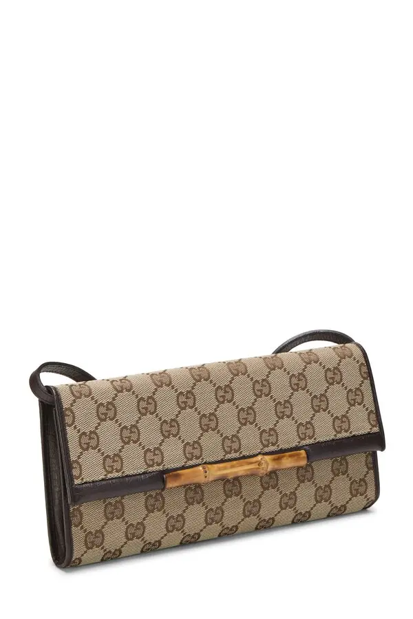 Gucci Original Gg Canvas Bamboo Shoulder Bag