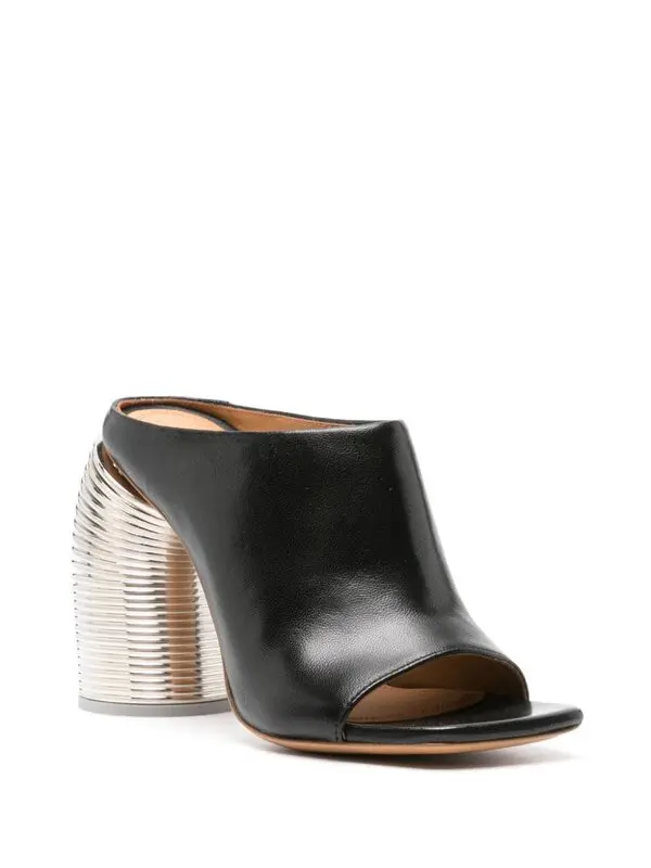 Off-White Leather Spring Heel Sandals - Black