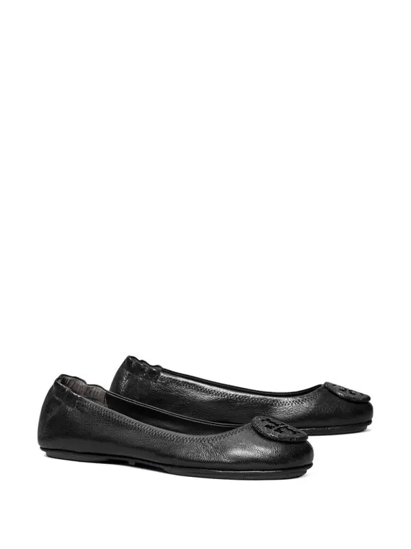 Tory Burch Minnie Logo Ballerina Shoes - Black