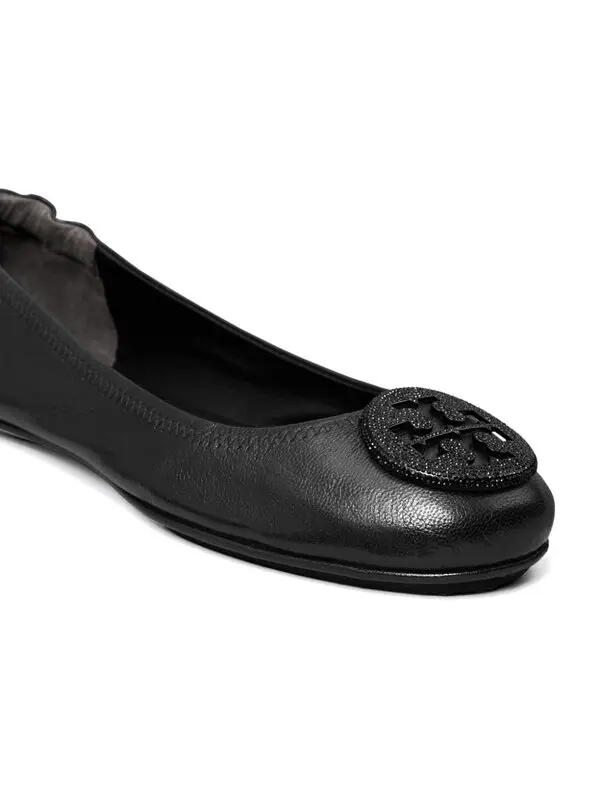 Tory Burch Minnie Logo Ballerina Shoes - Black