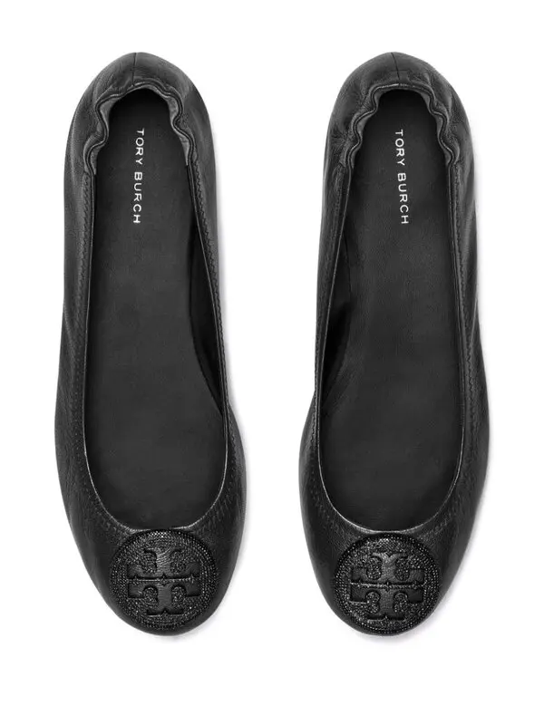 Tory Burch Minnie Logo Ballerina Shoes - Black