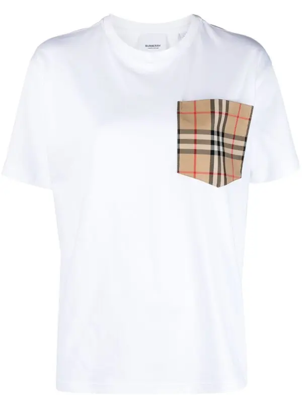 Burberry Contrast-pocket Cotton T-shirt - White