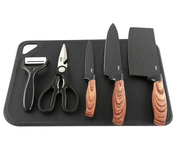OSTER Gunderson 6-piece Black Stainless Steel C Utlery Set - Silver