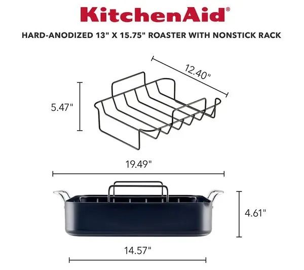KITCHENAID Roaster With Rack 13' X 15.75