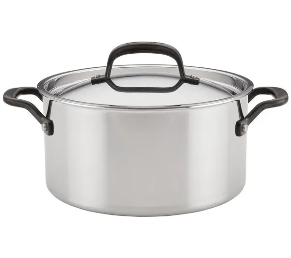 KITCHENAID 5-ply Clad Stainless Steel Covered S Ockpot 6-qt - Silver