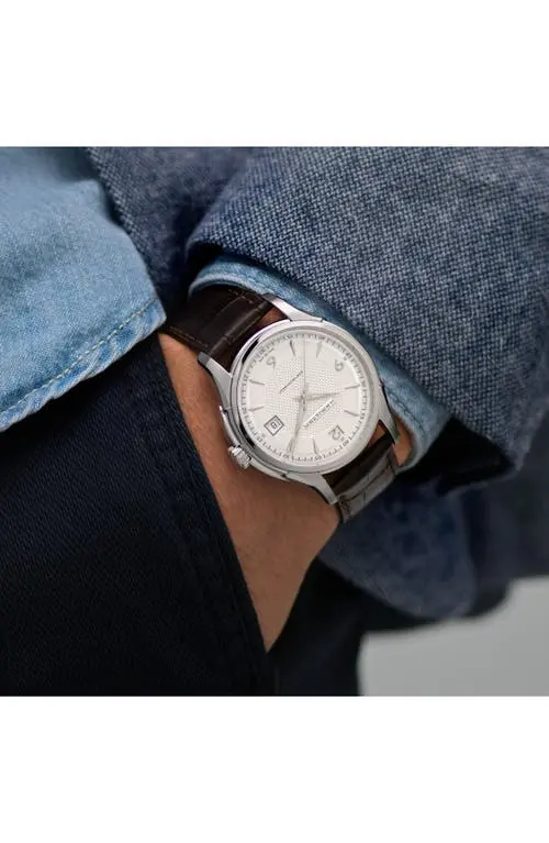 Hamilton Jazzmaster Skeleton Leather Strap Watch