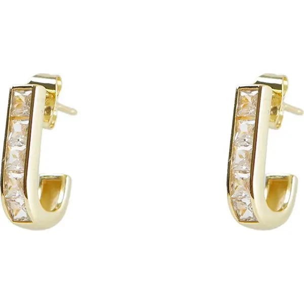 Argento Vivo Princess Cubic Zirconia Hoop Earrings - Gold