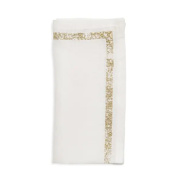 KIM SEYBERT Impression Napkin - White/gold