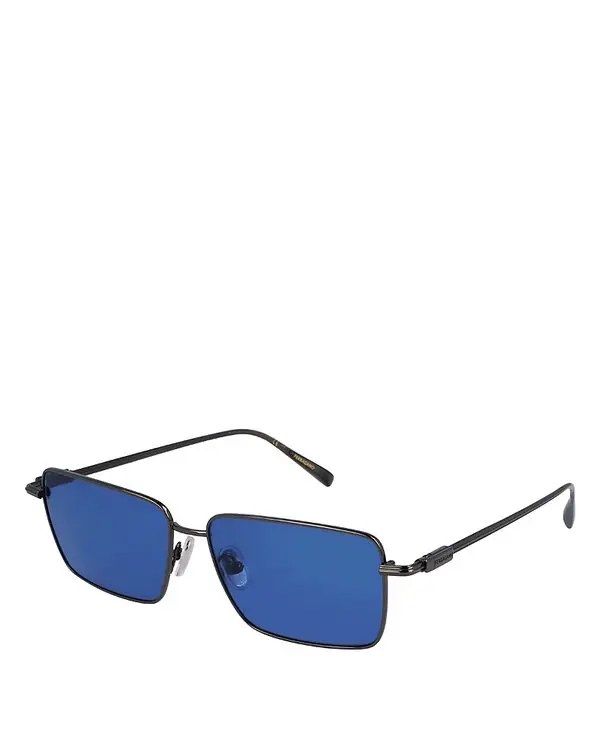 FERRAGAMO Prisma Rectangular Sunglasses, 57mm - Gray/blue Solid