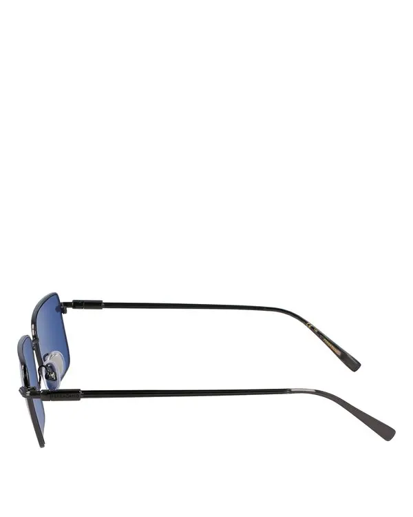 FERRAGAMO Prisma Rectangular Sunglasses, 57mm - Gray/blue Solid