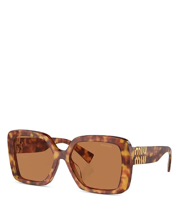 Miu Miu Square Sunglasses, 56mm - Light Havana/brown Solid