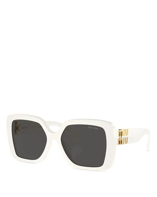 Miu Miu Square Sunglasses, 56mm - White/gray Solid