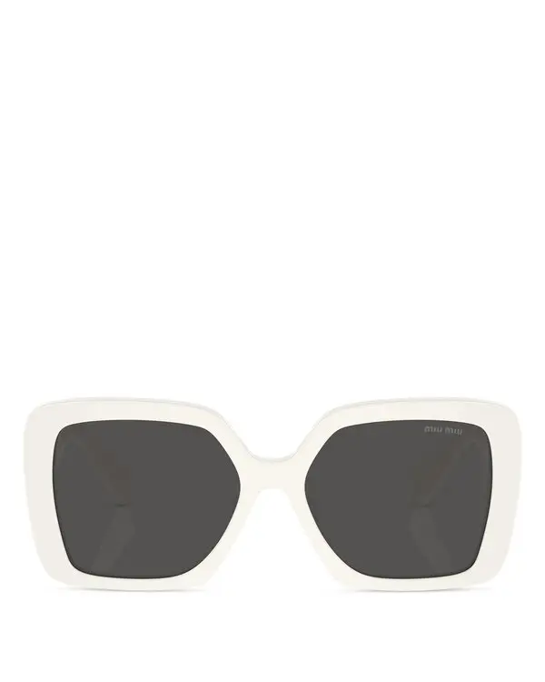 Miu Miu Square Sunglasses, 56mm - White/gray Solid