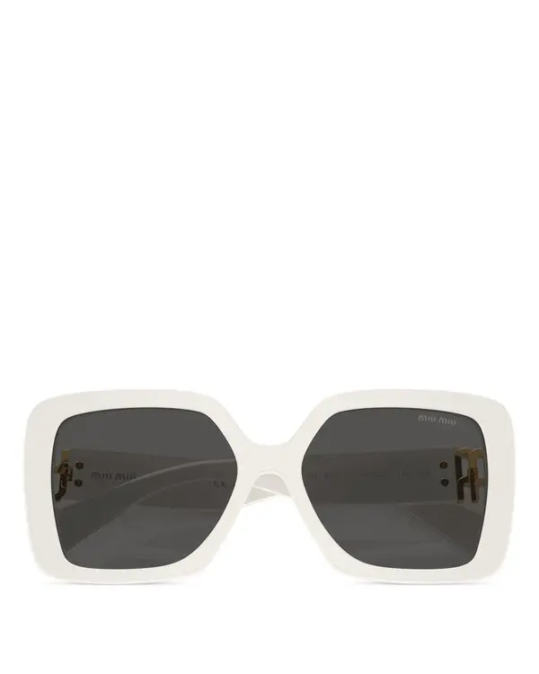 Miu Miu Square Sunglasses, 56mm - White/gray Solid