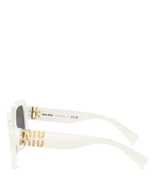 Miu Miu Square Sunglasses, 56mm - White/gray Solid