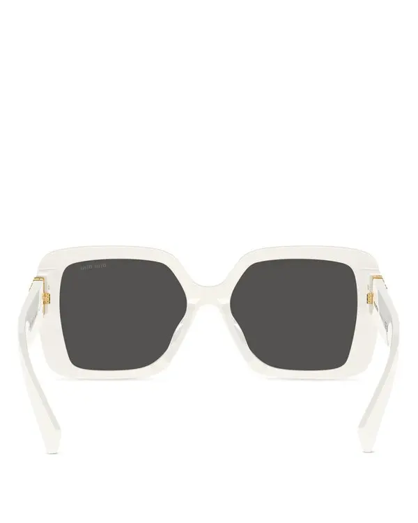 Miu Miu Square Sunglasses, 56mm - White/gray Solid