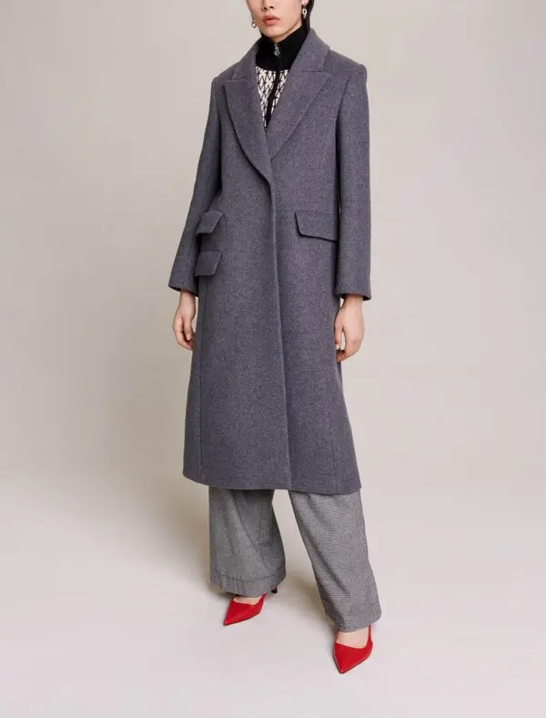 Maje Long Wool Coat