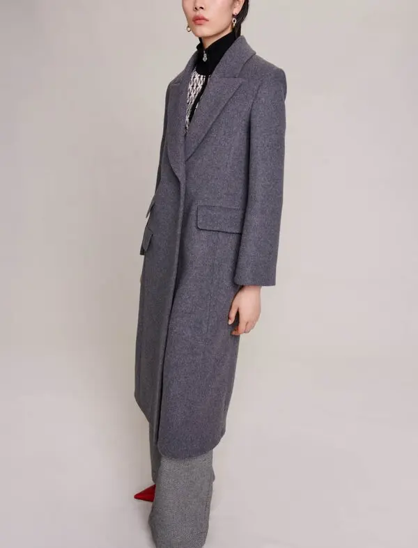 Maje Long Wool Coat