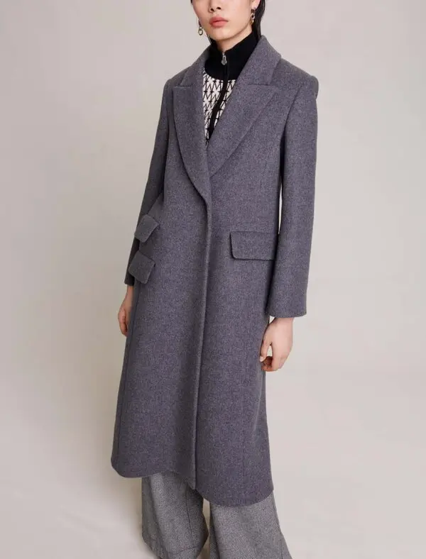 Maje Long Wool Coat