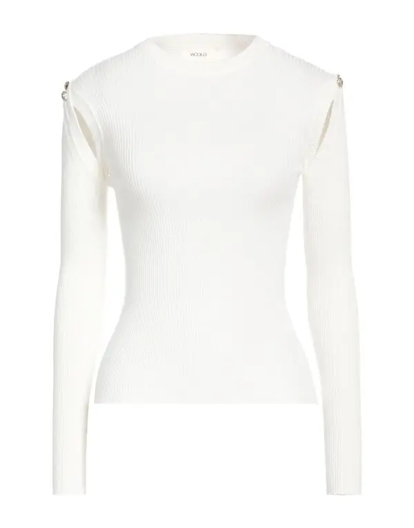 VICOLO Knitted Sweater - White