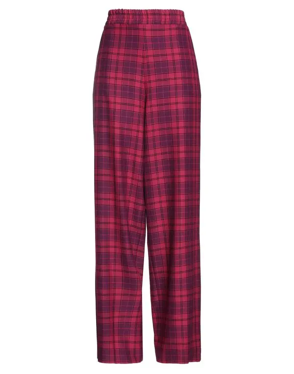 JIJIL Wide-leg Tartan Flannel Trousers - Pink