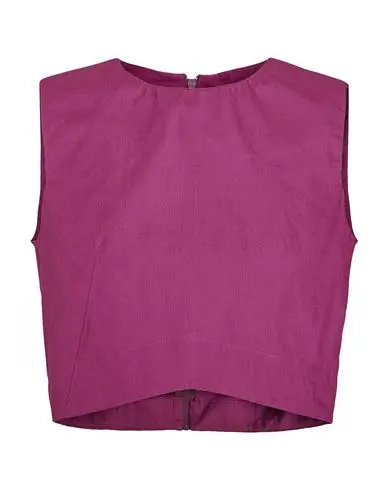 8 BY YOOX Sleeveless Cotton Crop Top - Purple