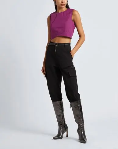 8 BY YOOX Sleeveless Cotton Crop Top - Purple