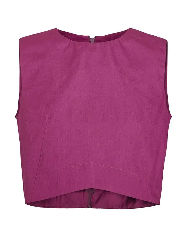 8 BY YOOX Sleeveless Cotton Crop Top - Purple