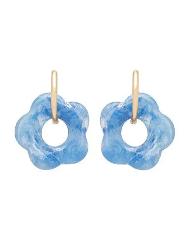 8 BY YOOX Small Hoop Earrings With Resin Flower Pendant - Blue