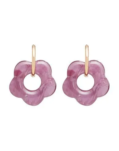 8 BY YOOX Small Hoop Earrings With Resin Flower Pendant - Purple