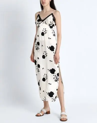 Topshop Maxi Slip Dress With Floral Design In White 40% Off