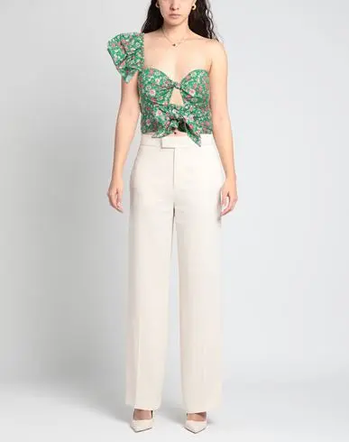 VANESSA SCOTT One-shoulder Floral Top - Green