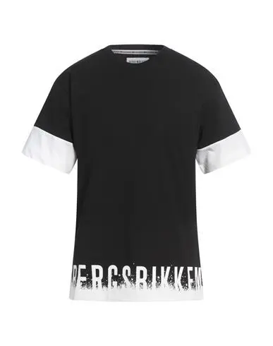 BIKKEMBERGS T-shirt Size Cotton, Elastane - Black