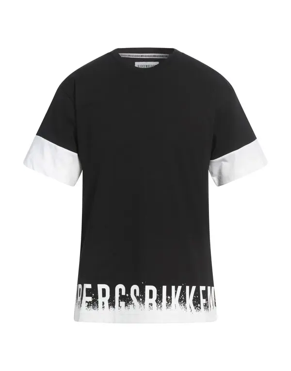 BIKKEMBERGS T-shirt Size Cotton, Elastane - Black